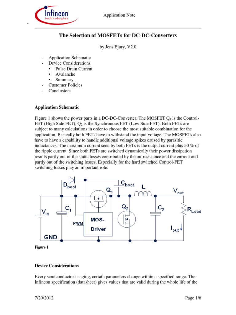 Infineon-MOSFETs OptiMOS Selection For DC-DC converters-AN-v01 00-EN | PDF | Mosfet | Field ...