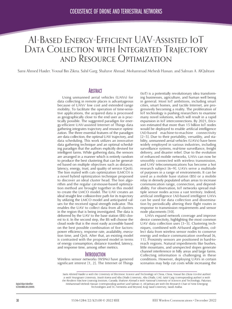 AI-Based Energy-Efficient UAV-Assisted IoT Data Collection With ... AI-Based Energy-Efficient UAV-Assisted IoT Data Collection With ...