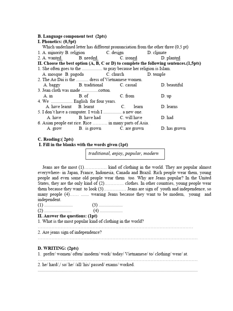 test anh 9 | PDF