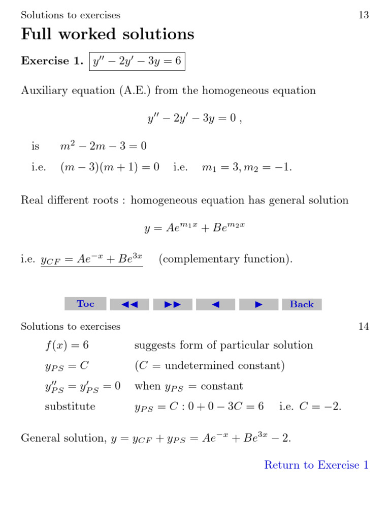 Examples For Non-Homogenous DE | PDF | Numerical Analysis ...