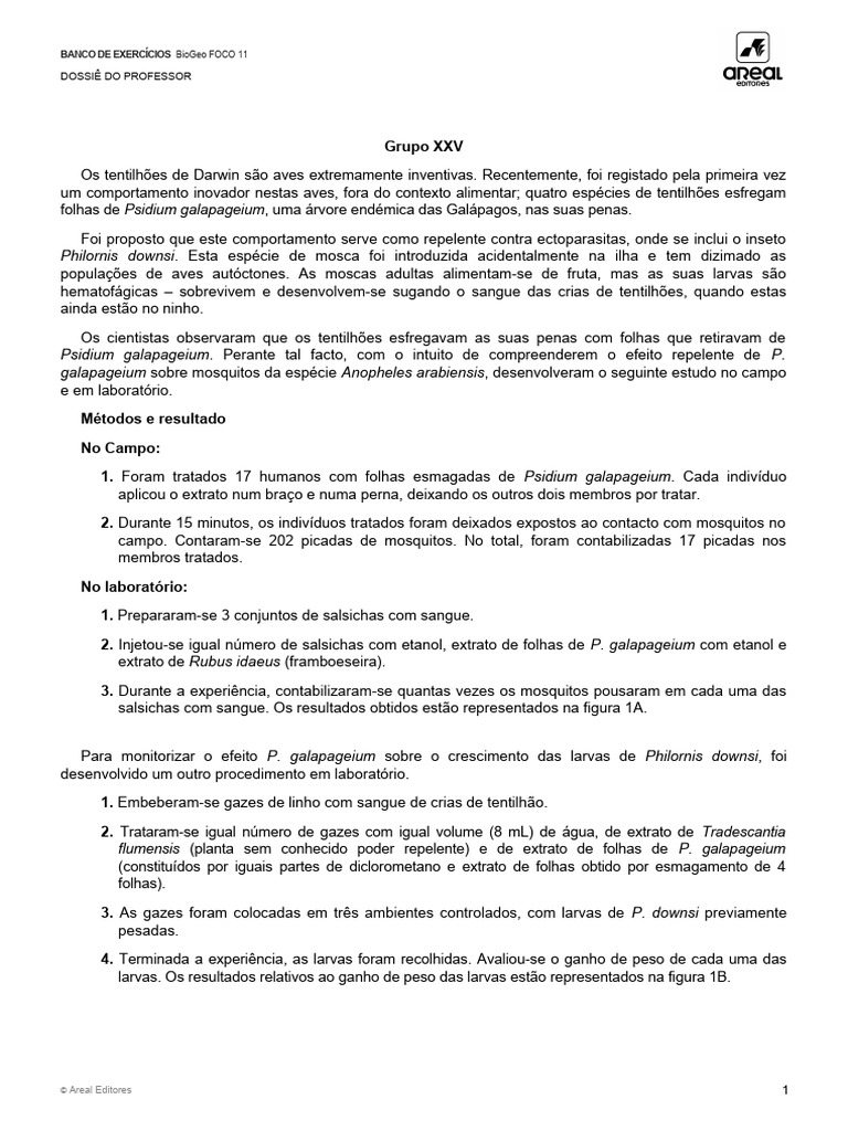 Ae gfbf11dp Bio Grupo25 | PDF | Célula (Biologia) | Aves