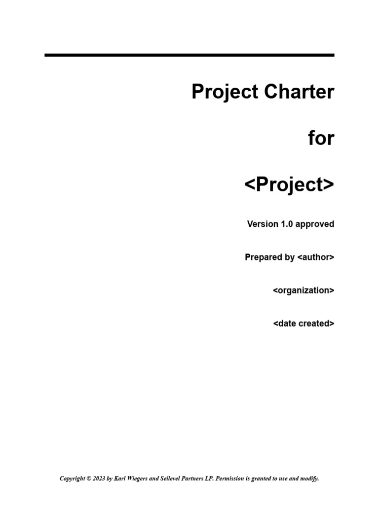 Project Charter Template | PDF | Copyright | Business