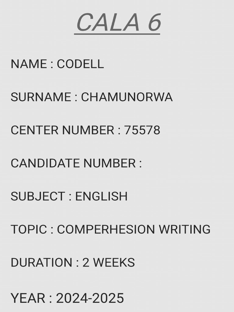 Cala 6 English 1 | PDF