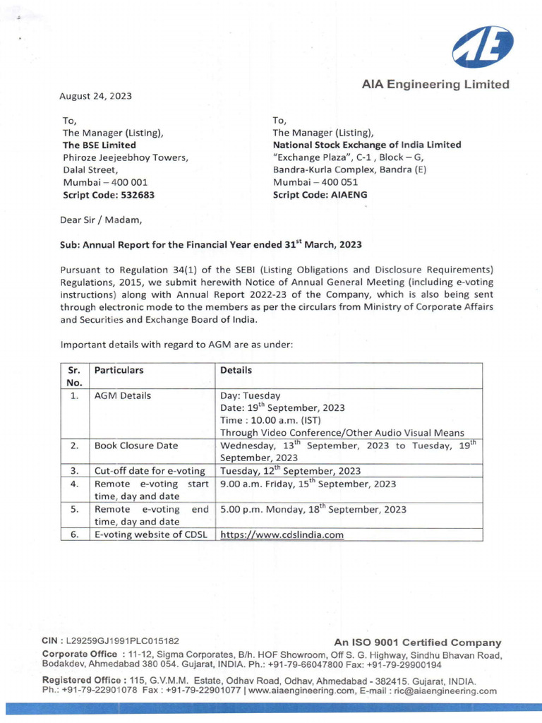 AIA Engineering | PDF | Financial Statement