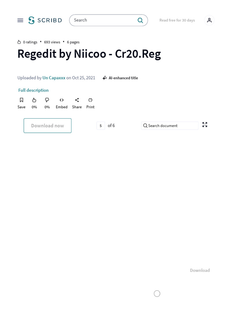 Regedit Reg | PDF | Scribd | Web 2.0