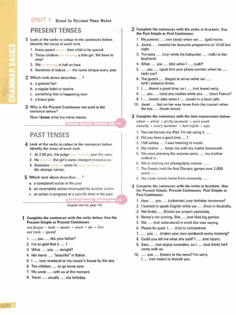 Cuadernillo - 1BACH Grammar Basics | PDF
