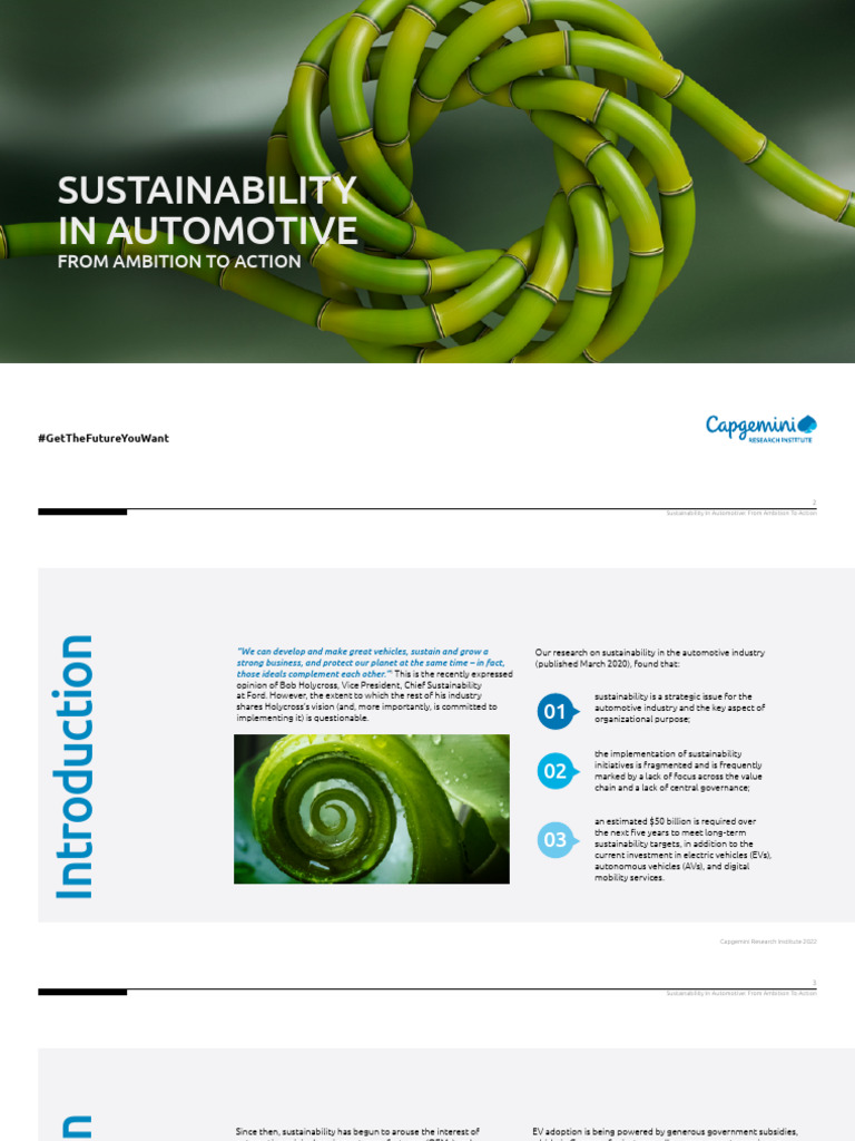 Automotive Sustainability Insights | PDF | Electric Vehicle ...