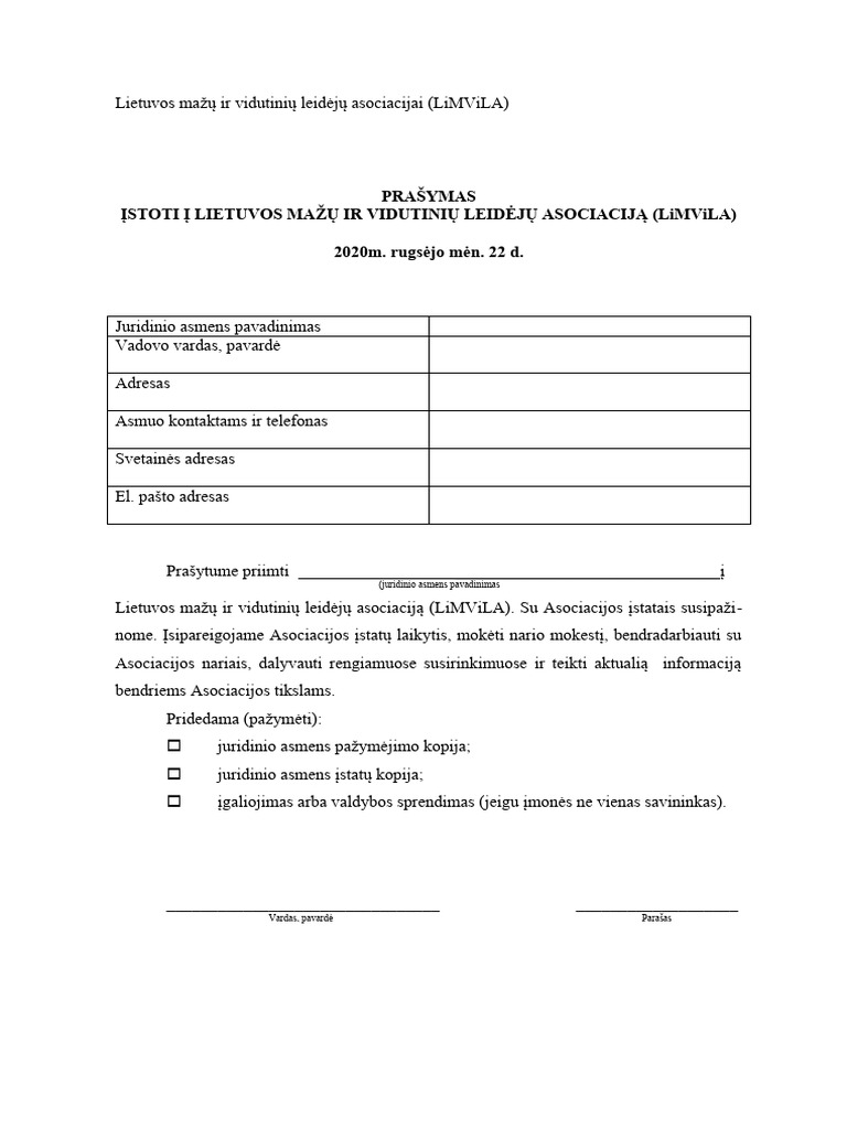 LIMVILA-prasymas-istoti_sablonas | PDF