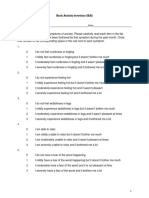 Beck Anxiety Inventory | PDF | Anxiety | Clinical Medicine