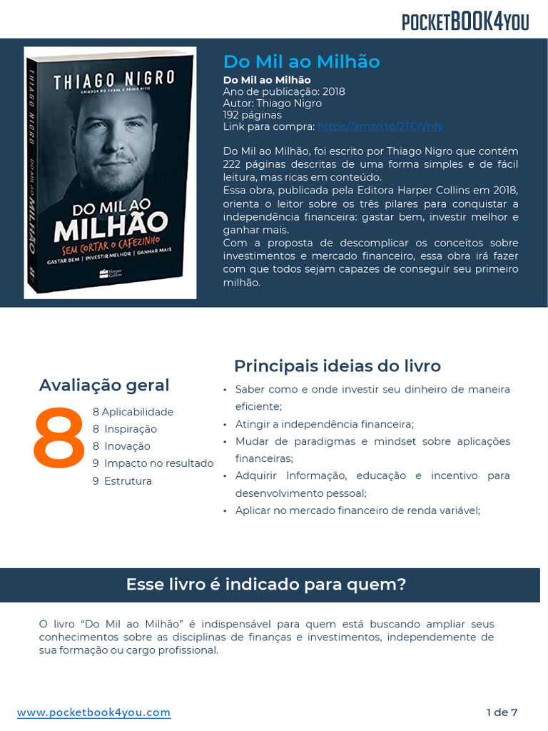 Do Mil Ao Milhão - Thiago Nigro | PDF | Investimentos | Dinheiro