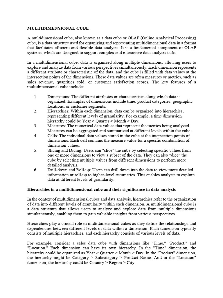 Multidimensional Cube | PDF | Computing | Data Management