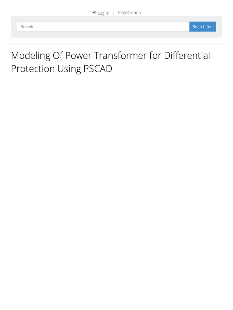 Modeling of Power Transformer For Differential Protection Using PSCAD ...