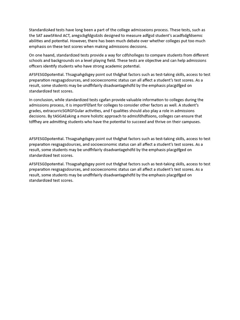 Standardized Tests Pdf Standardized Tests University And College