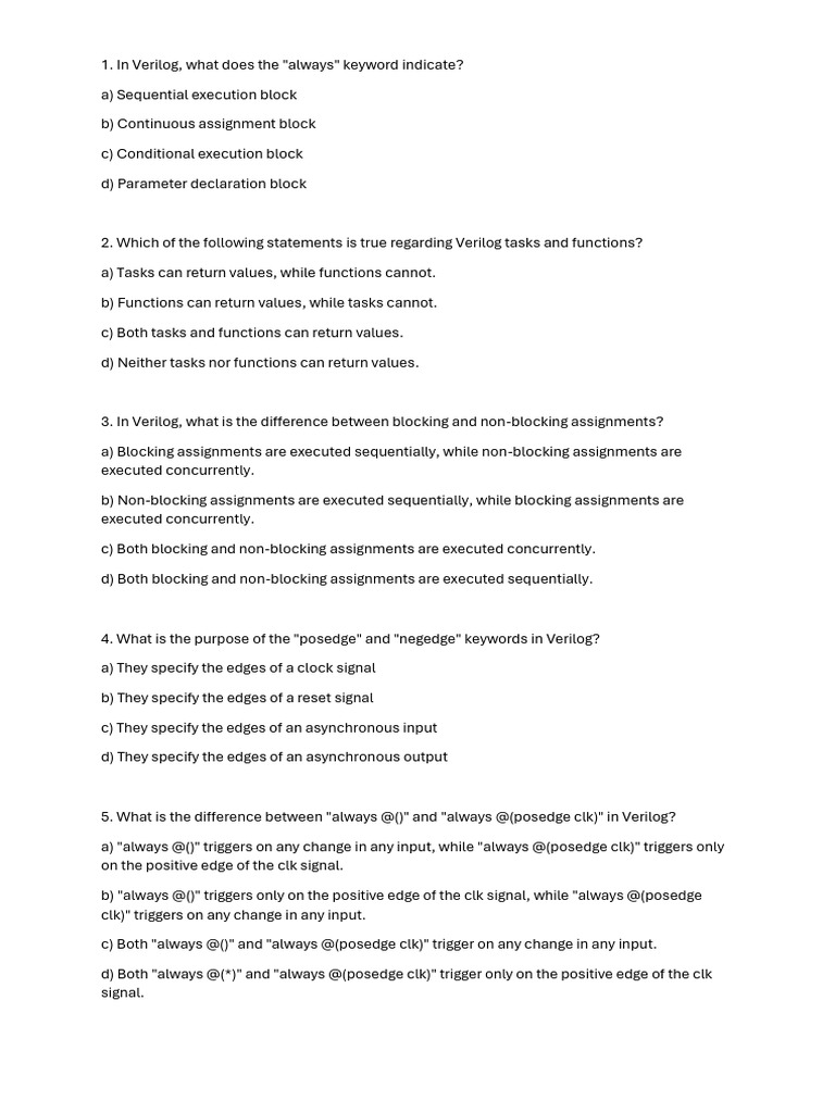Question Paper for Workshop | PDF | Hardware Description Language | Logic Synthesis