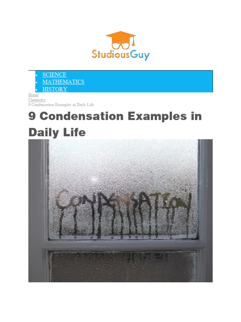 condensation | PDF | Fog | Atmosphere Of Earth