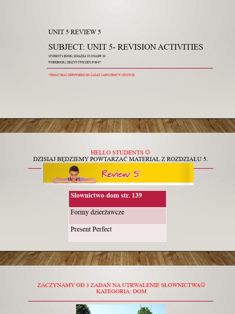 TE7 Unit 5 - Revision | PDF