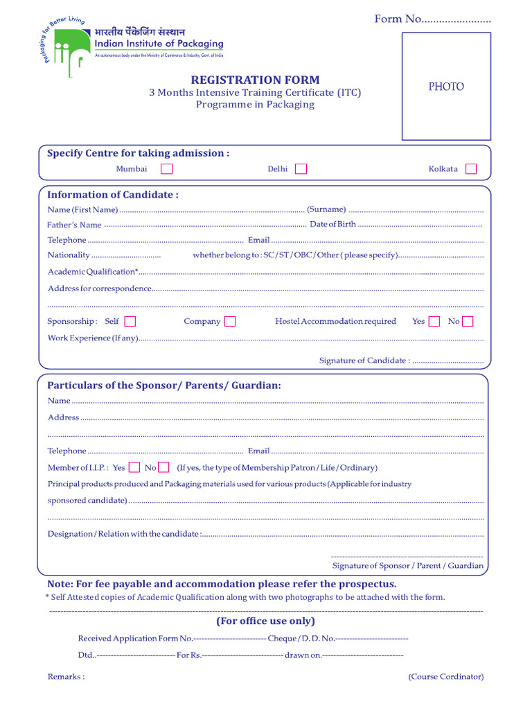 ITC Application Form | PDF | Career & Growth