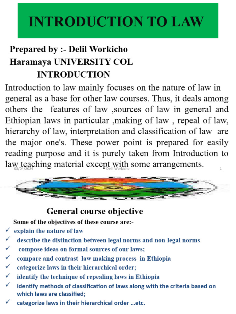 Introduction to Law and Ethiopian Legal System | PDF | Common Law ...