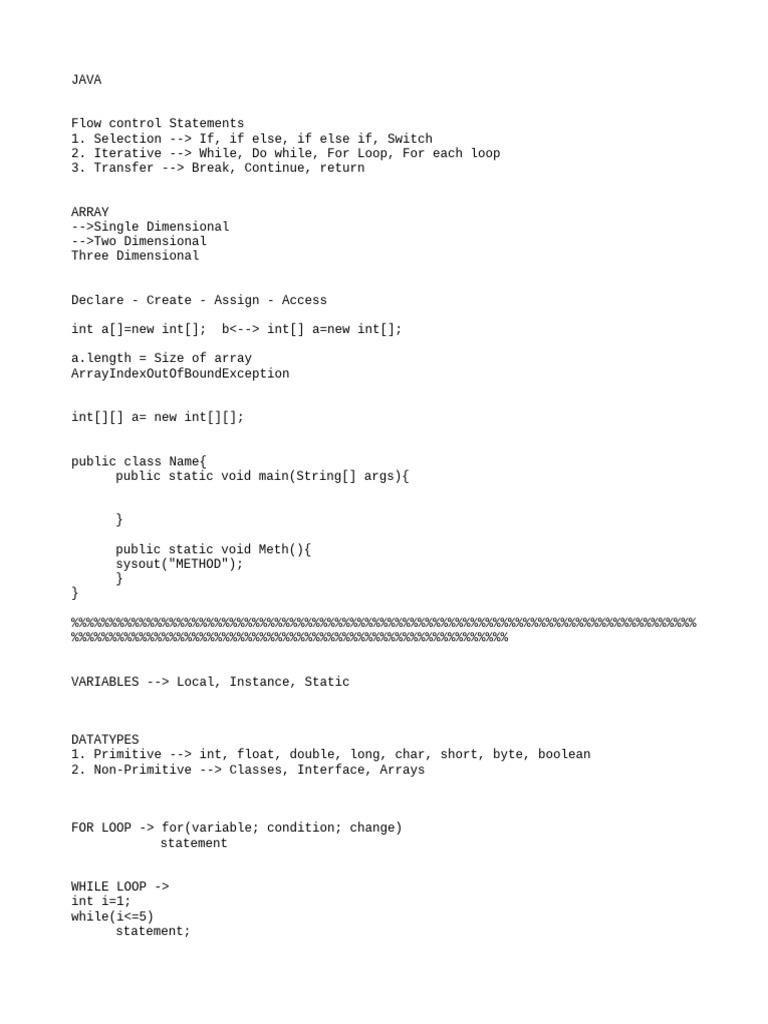 JAVA | Download Free PDF | Method (Computer Programming) | Class ... JAVA | Download Free PDF | Method (Computer Programming) | Class ...