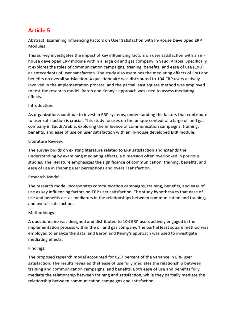 Article 5 Et 6 | PDF | Enterprise Resource Planning | Usability