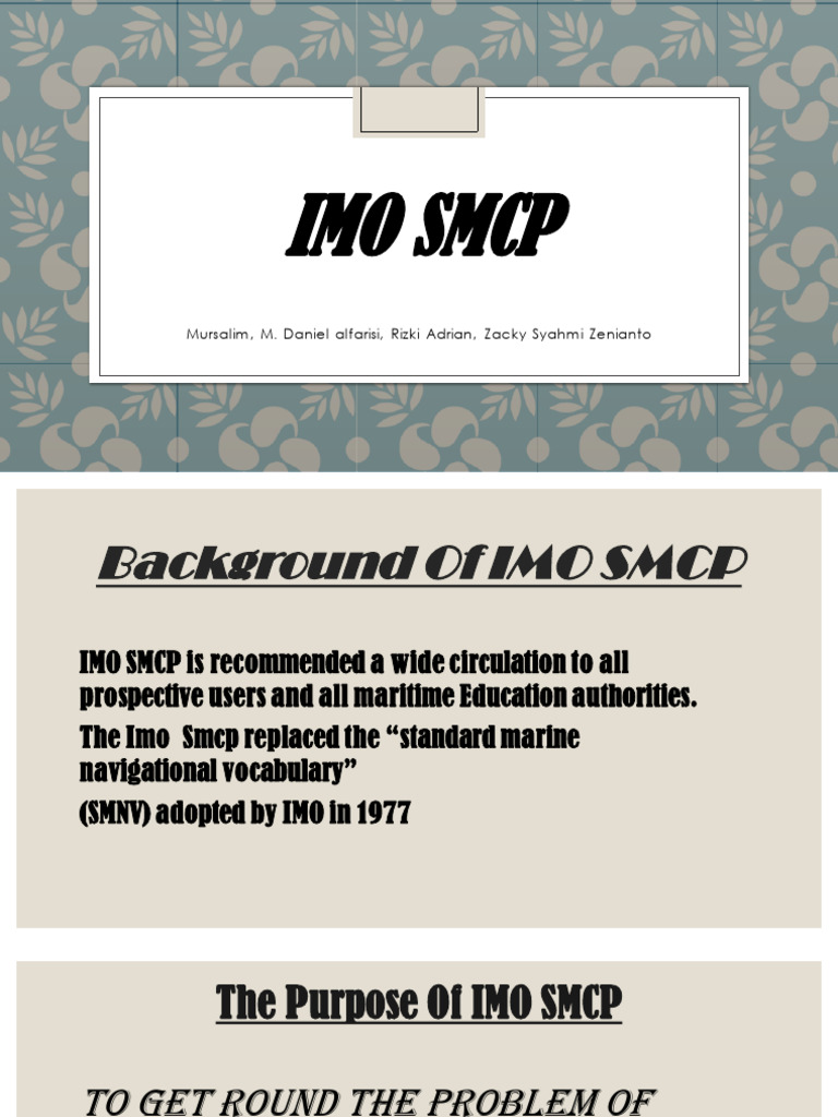 Imo SMCP-1 | PDF | Business