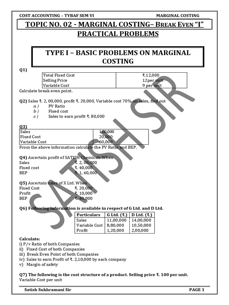 2 Marginal Cost | PDF | Pricing | Income Statement