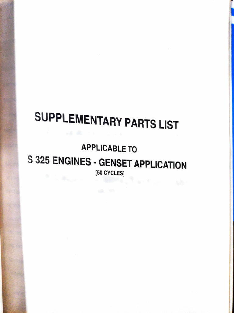 S325 Parts List | PDF | Engines | Diesel Engine