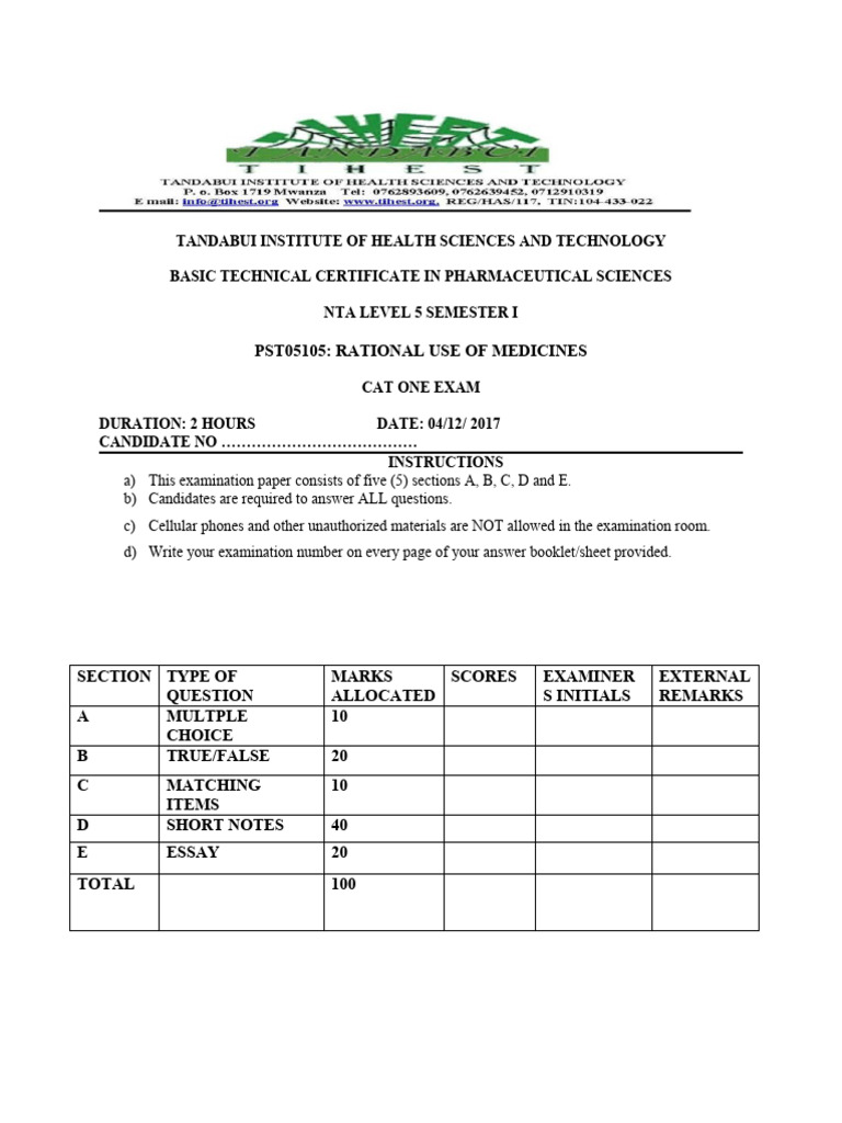 CAT ONE B QNS (qns) | PDF | Medical Prescription | Prescription Drugs