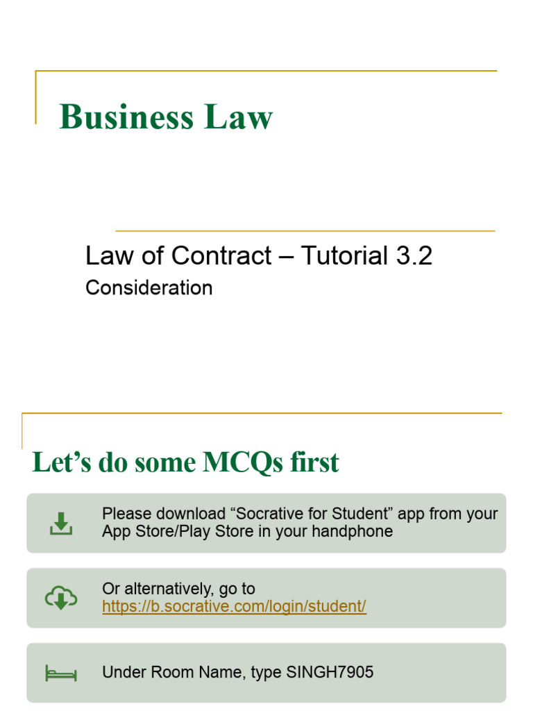 Tutorial 3.2 - Consideration | PDF | Loans | Consideration