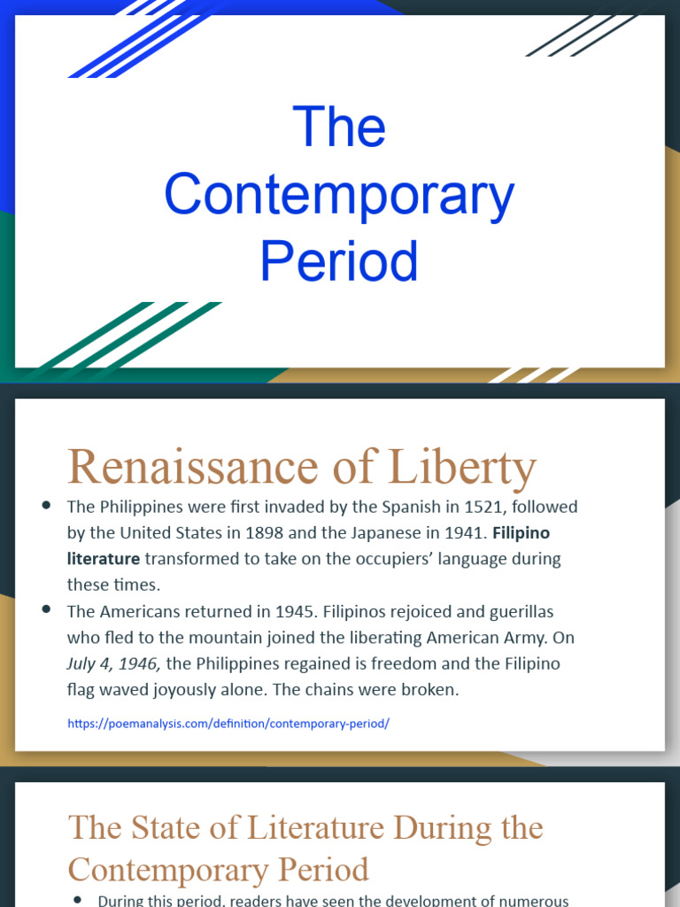 The Contemporary Period | PDF | Philippines | Novels