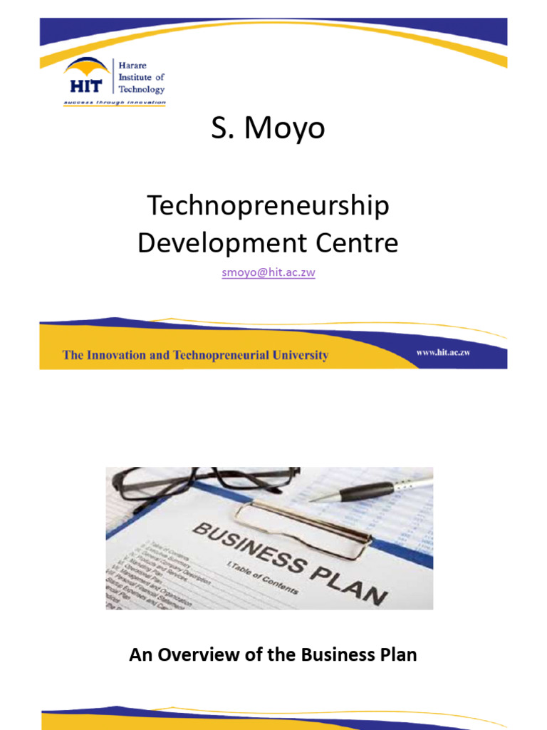 Lecture 4 - The Business Plan Structure - S Moyo | Download Free PDF ...
