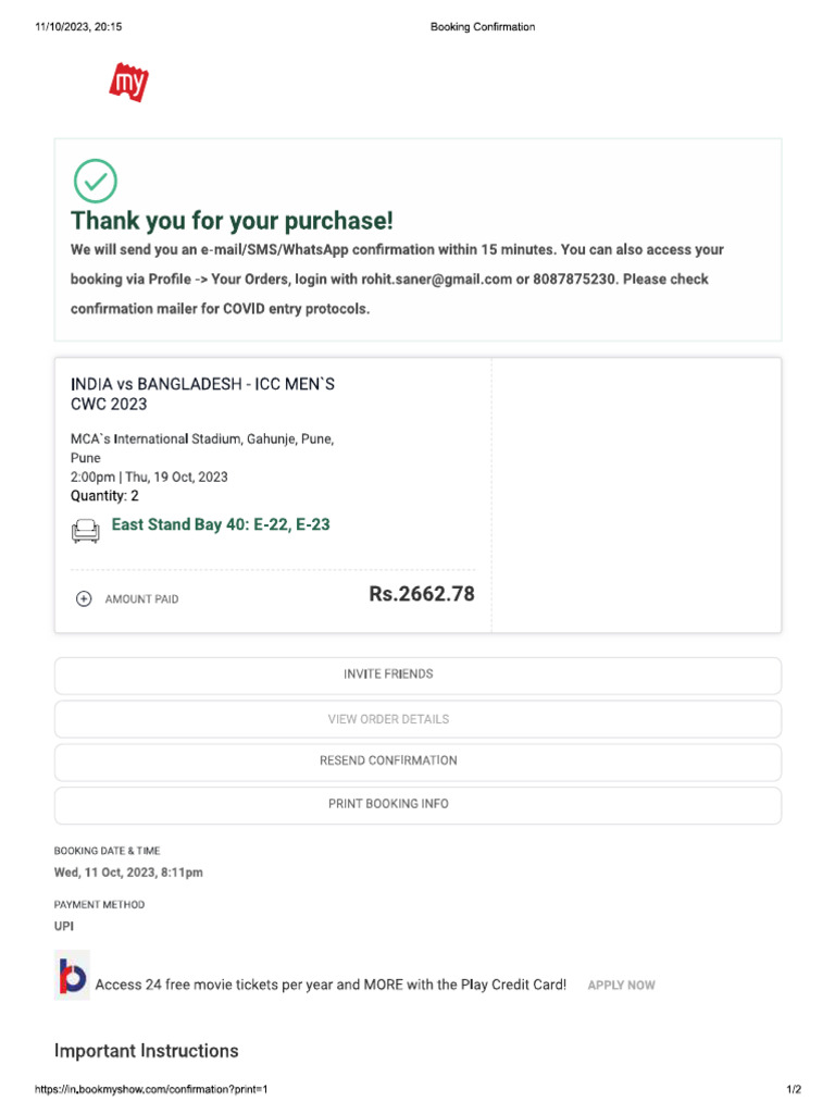 WC Tickets | PDF