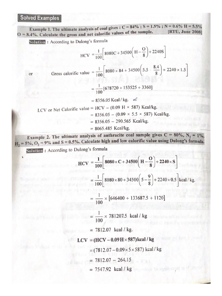 Numericals From Fuel Chapter | PDF