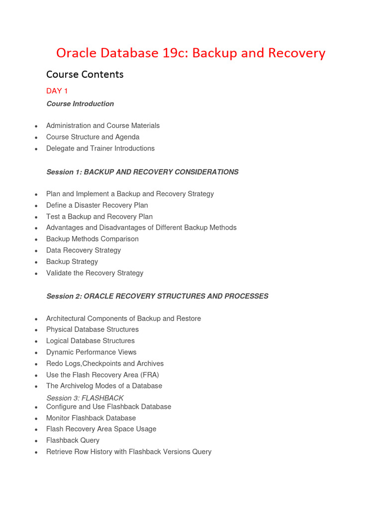 Oracle 19c Backup and Recovery Guide | PDF | Backup | Databases