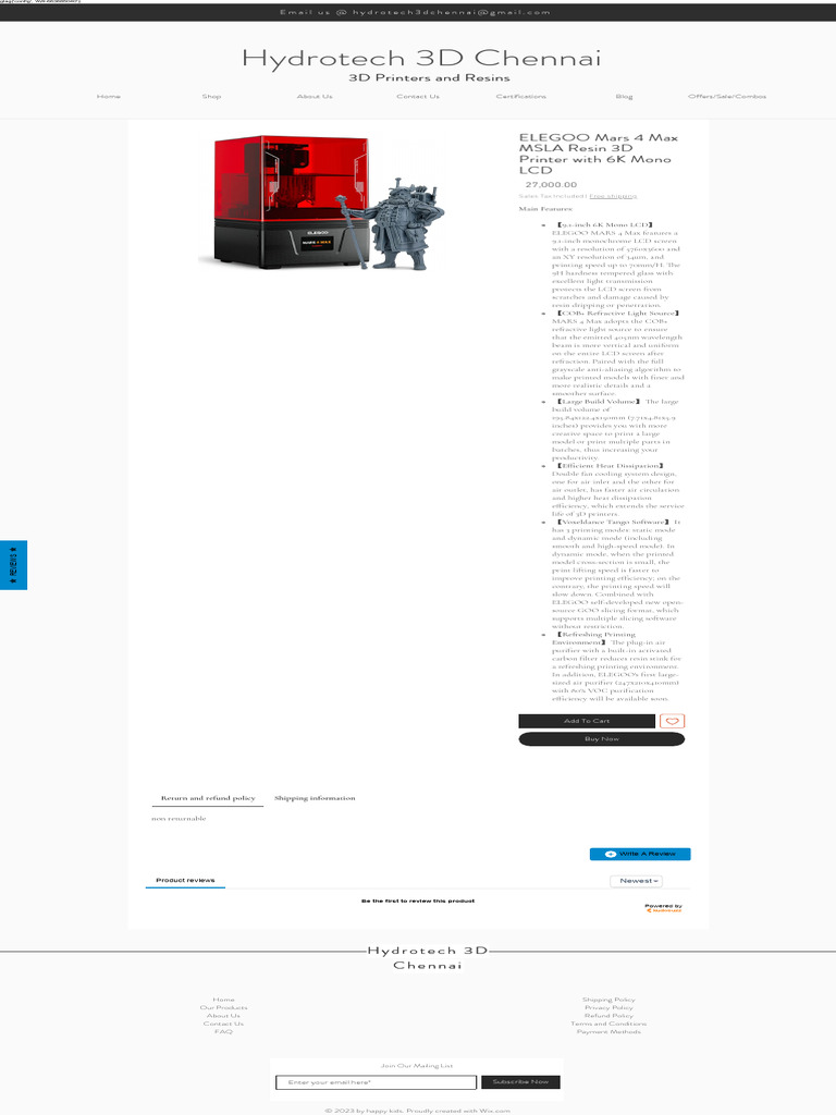 ELEGOO Mars 4 Max MSLA Resin 3D Printer With 6K Mono LCD | PDF | Optics
