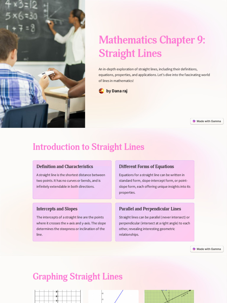 Mathematics Chapter 9 Straight Lines | PDF | Line (Geometry) | Slope