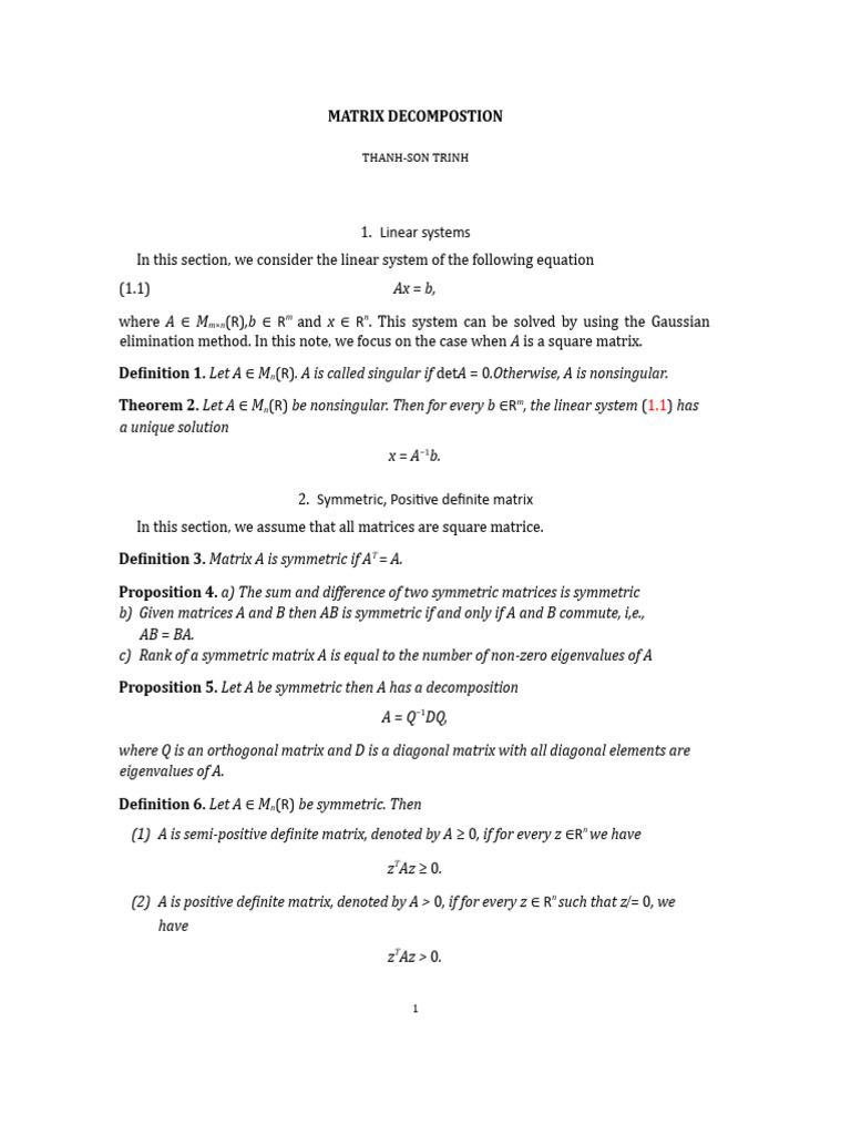 Lu Decomposition - VN | PDF | Matrix (Mathematics) | System Of Linear Equations