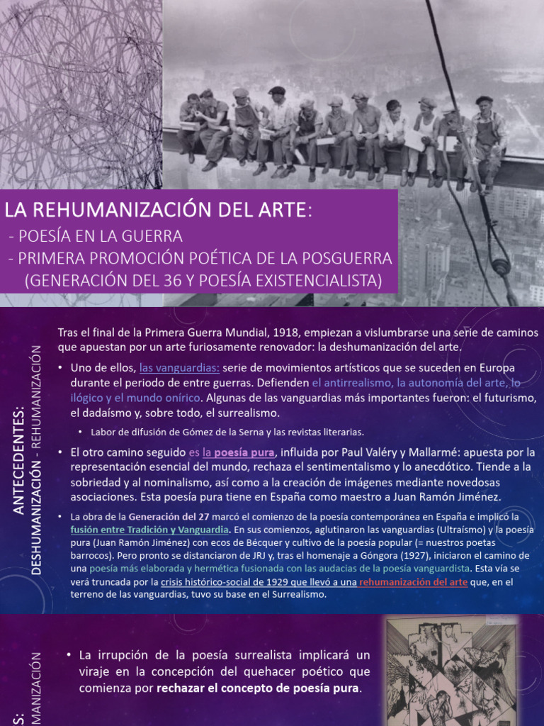 1. PPT. Rehumanización_Gº36 y Poesía Existencial | PDF | Vanguardia ... 1. PPT. Rehumanización_Gº36 y Poesía Existencial | PDF | Vanguardia ...