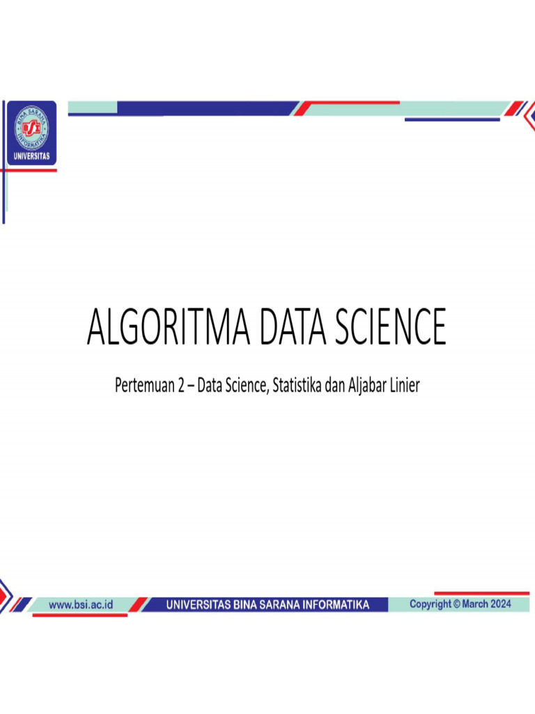 Pertemuan 2 - Algoritma Data Science | PDF