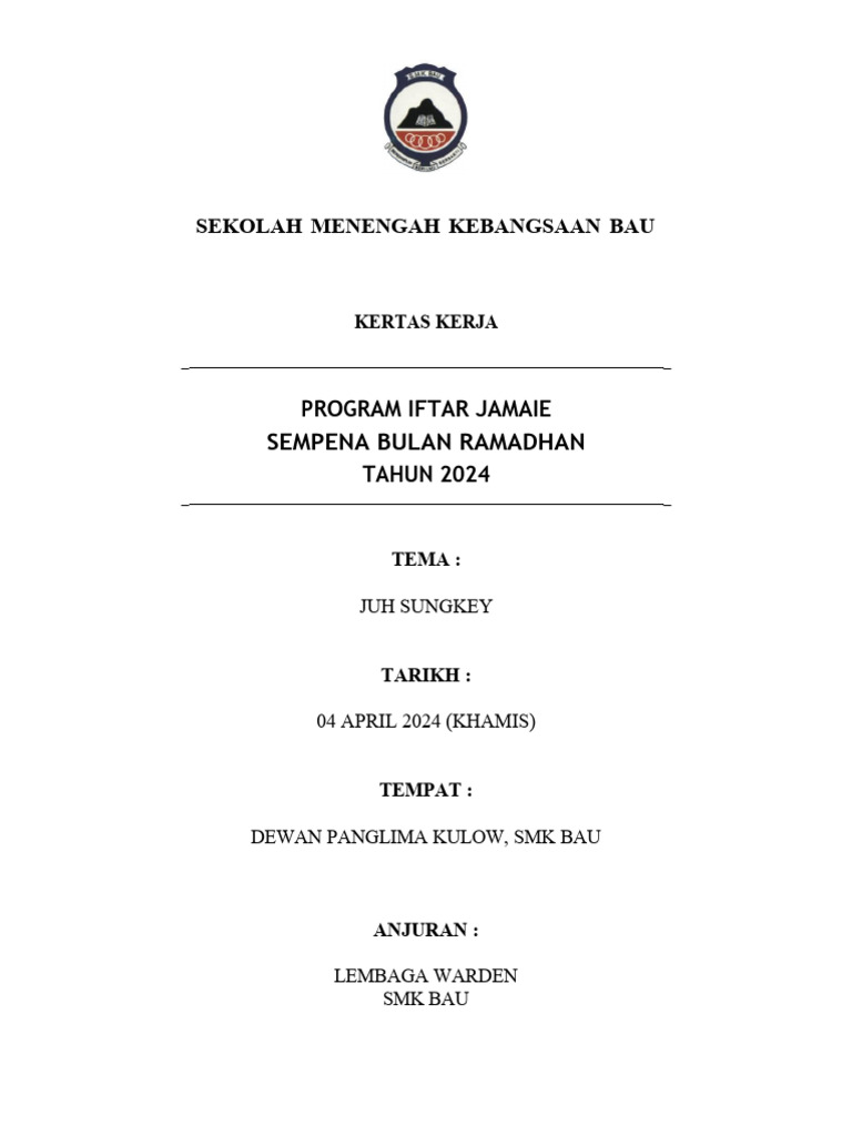 Kertas Kerja Program Iftar | PDF