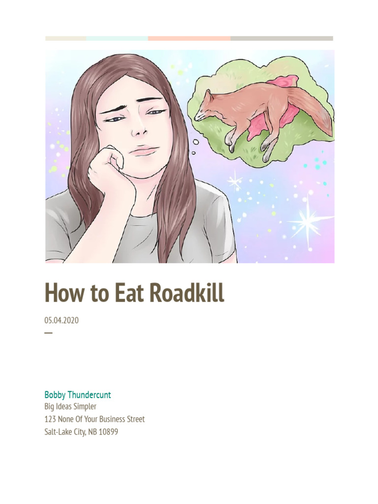 Roadkill & My Fear of Missing A Meal | PDF | Animals And Humans | Zoology