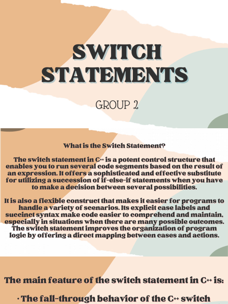 Tle Group 2 Switch Statements | PDF | Control Flow | Computer Engineering