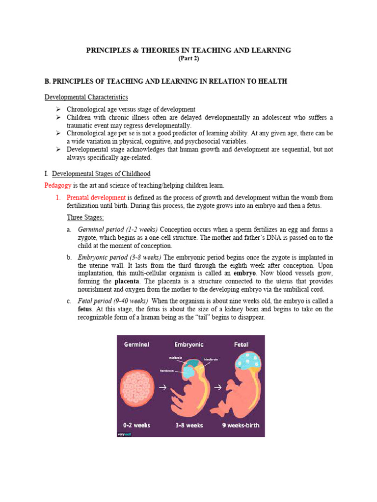 Handout No. 3 | PDF | Prenatal Development | Behavioural Sciences