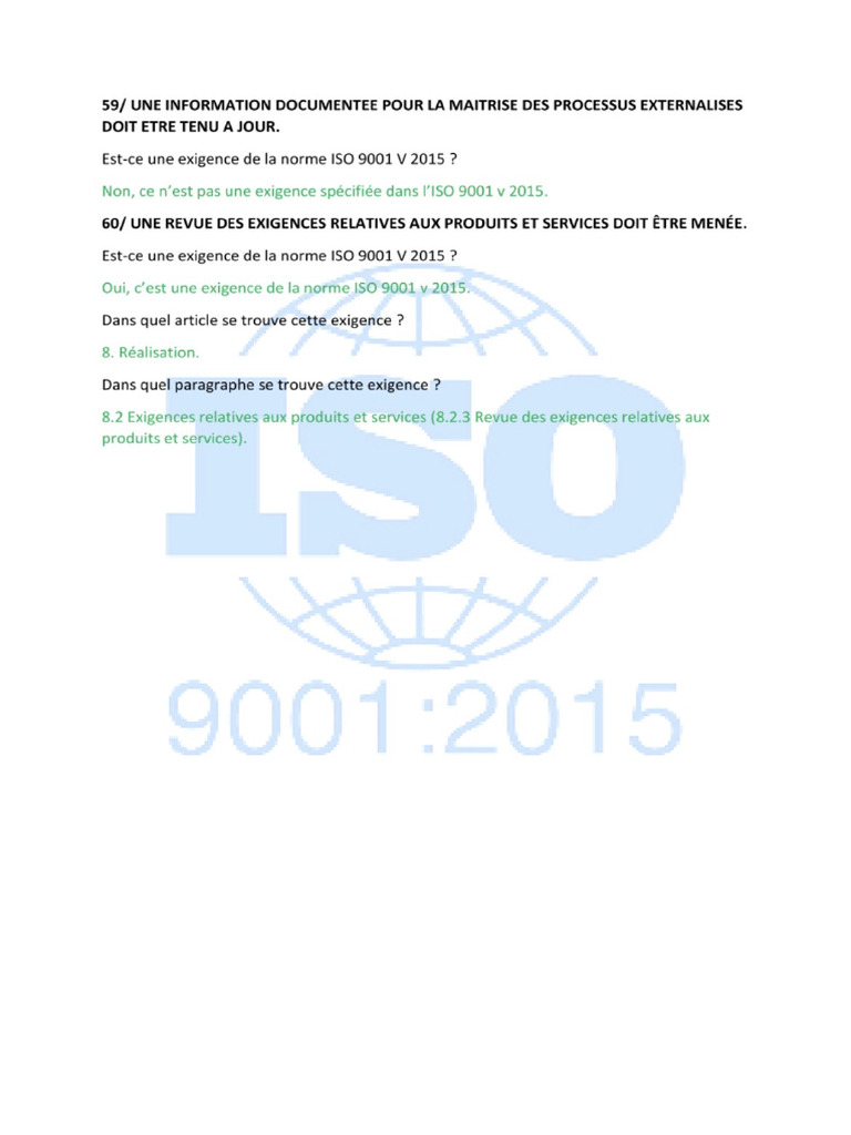 ISO 9001-2015 Questions Réponses | PDF