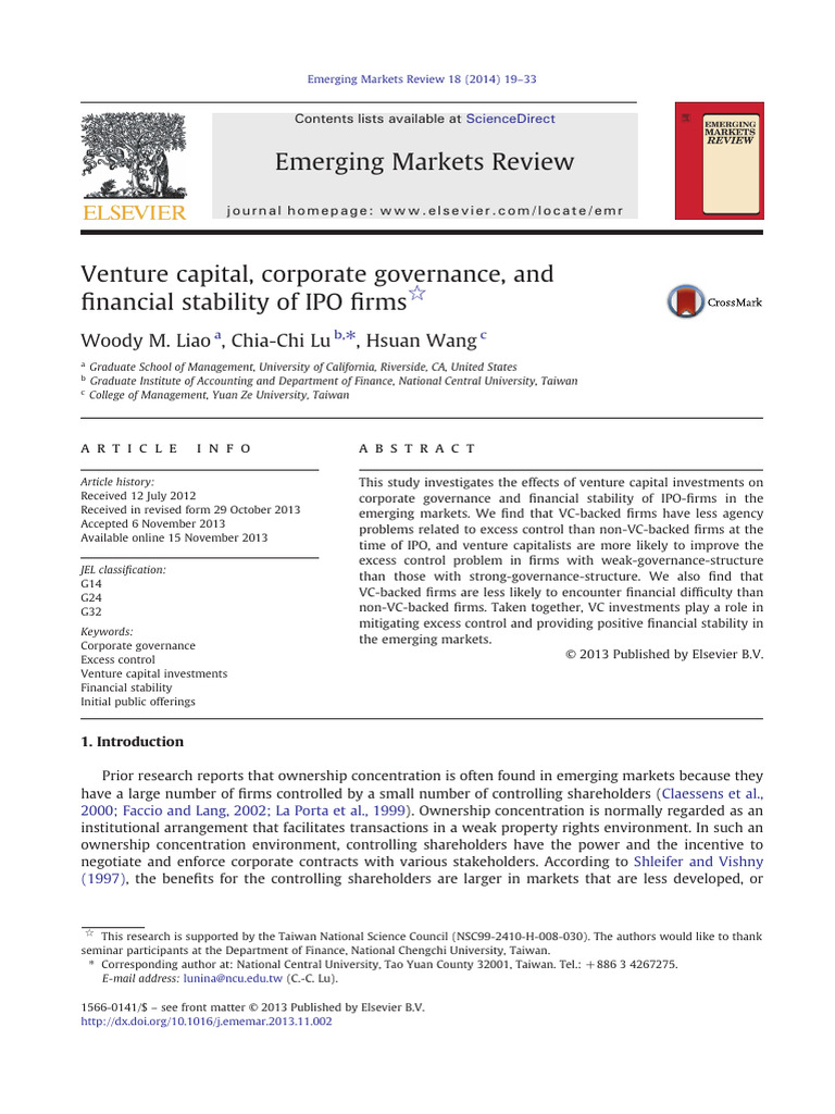 Venture Capital, Corporate Governance, and | PDF | Venture Capital ...