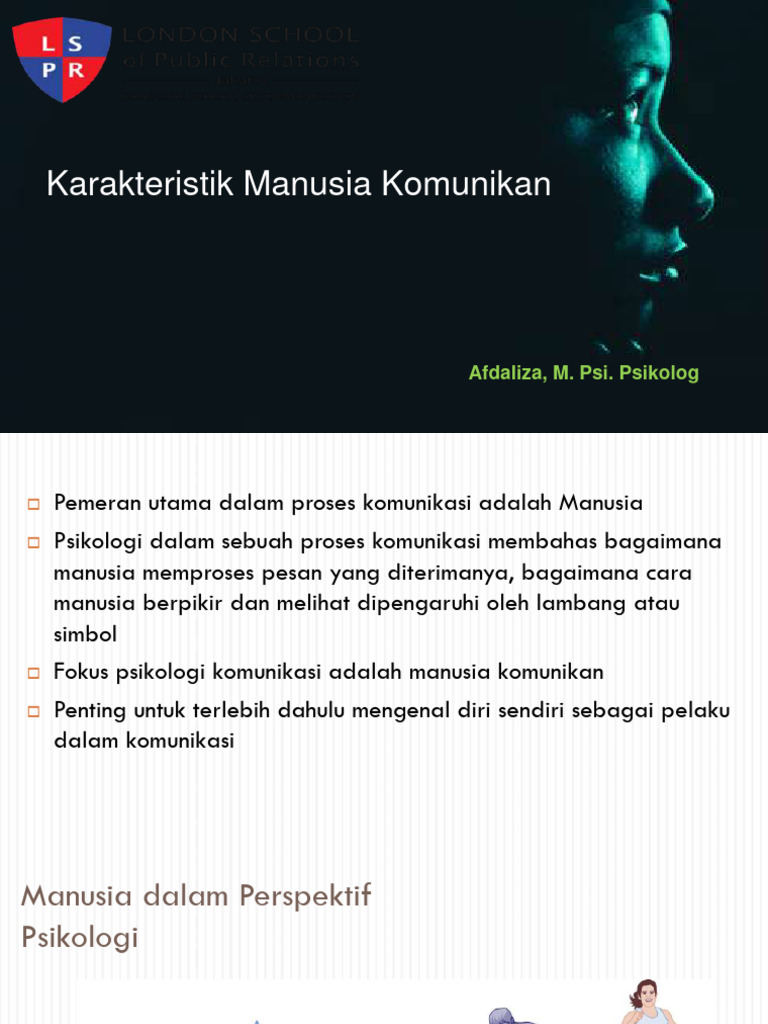 TOPIC 1 Lanjutan - Karakteristik Manusia Komunikan | PDF