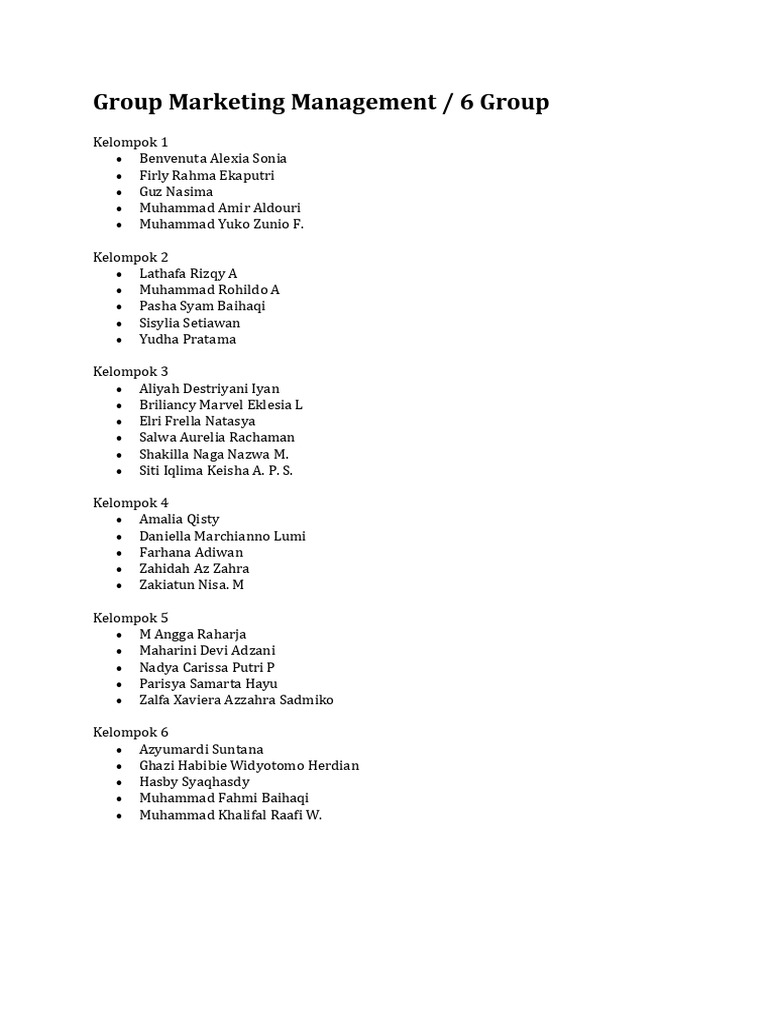 Group Marketing Management 6 Group | PDF