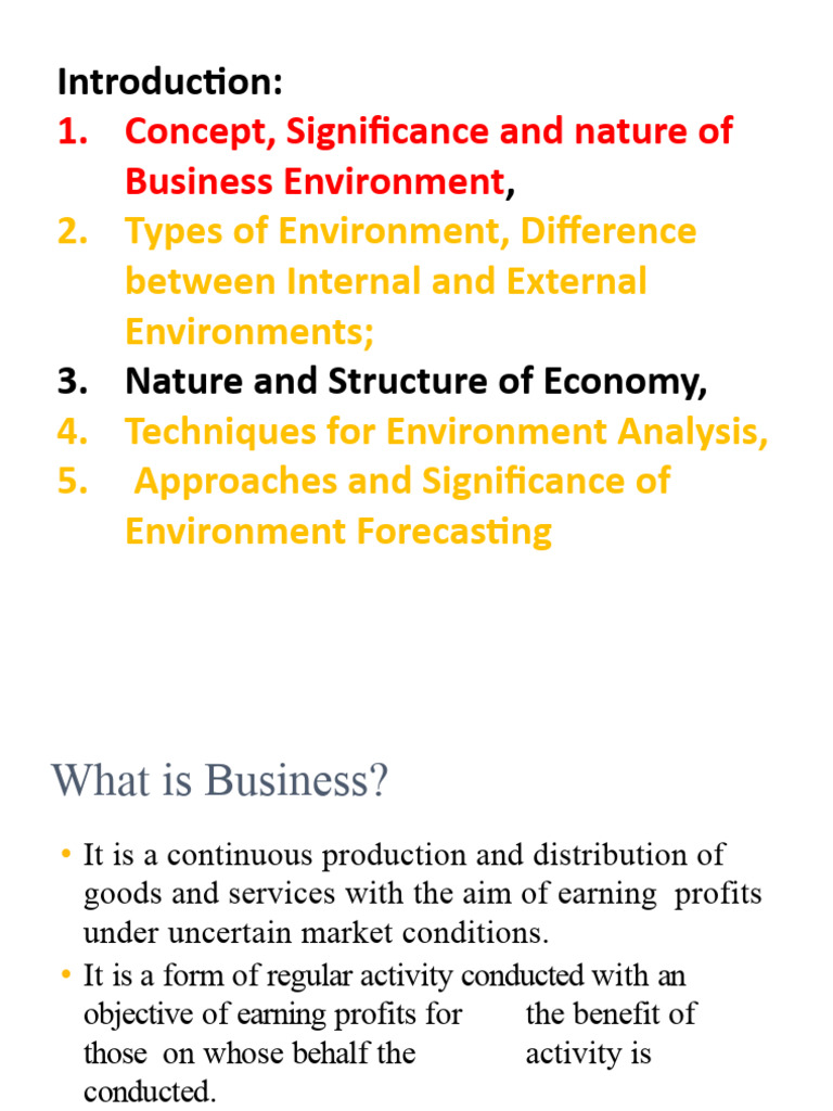 Business Environment Unit-1 | PDF | Business | Macroeconomics