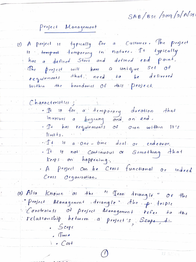 Project Management - Inclass Assignment (SAB 046) | PDF