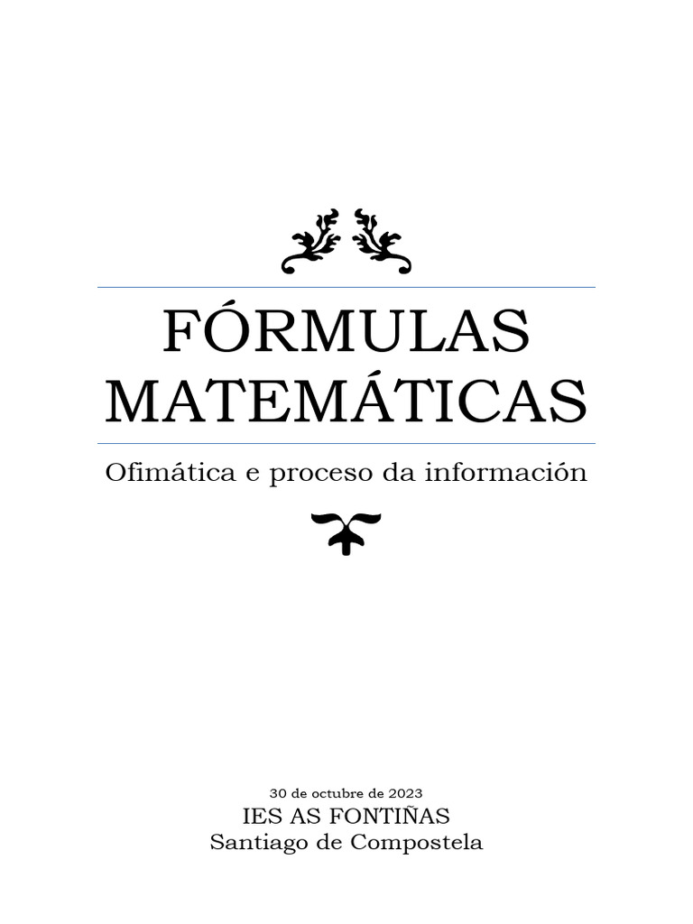 12-Fórmulas Matemáticas | PDF
